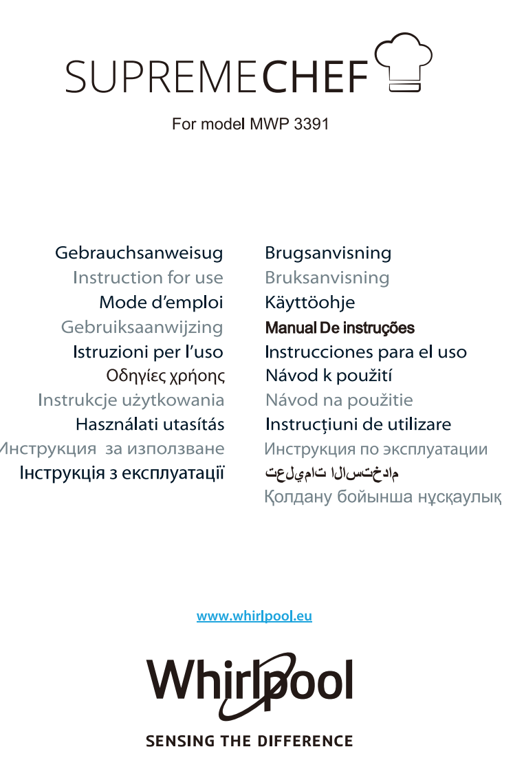 Manuale Whirlpool Supreme Chef MWP 3391 SX PDF