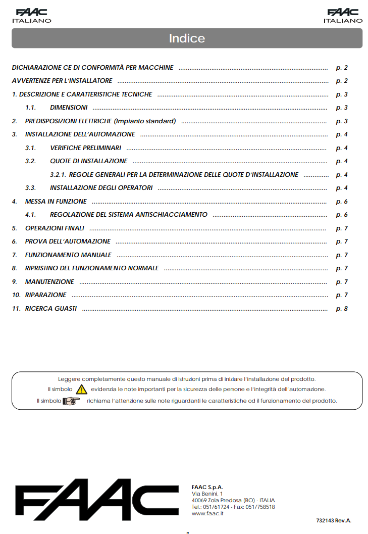 Manuale FAAC 402 PDF