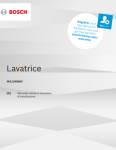 Manuale Lavatrice Bosch Serie 2 PDF