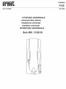 Manuale Citofono Urmet 1133/15 PDF - Manuali d'Uso in Italiano
