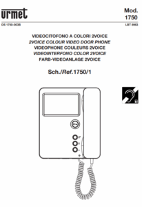 Manuale Videocitofono Urmet 1750/1 PDF - Manuali d'Uso in Italiano